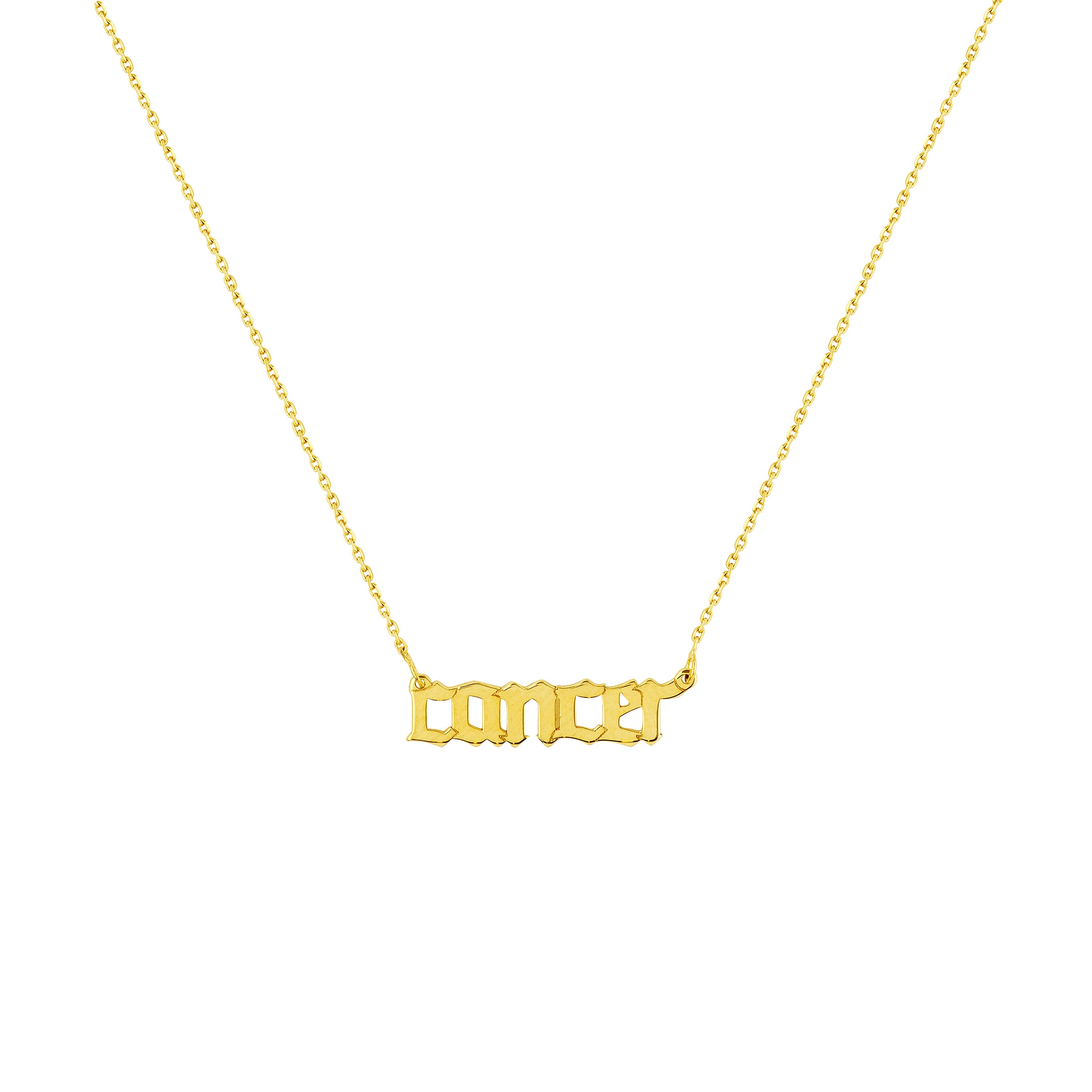 Gothic Cancer Nameplate Necklace – The Diamond Room By Spektor