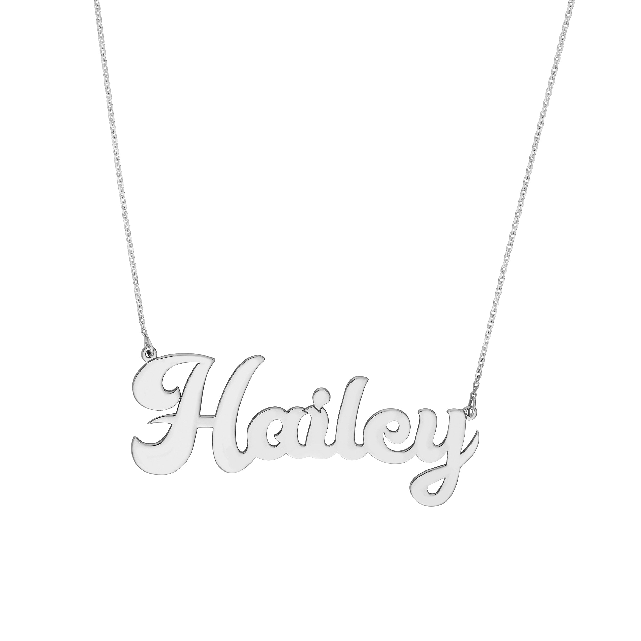 7mm Cursive Nameplate Necklace – The Diamond Room By Spektor