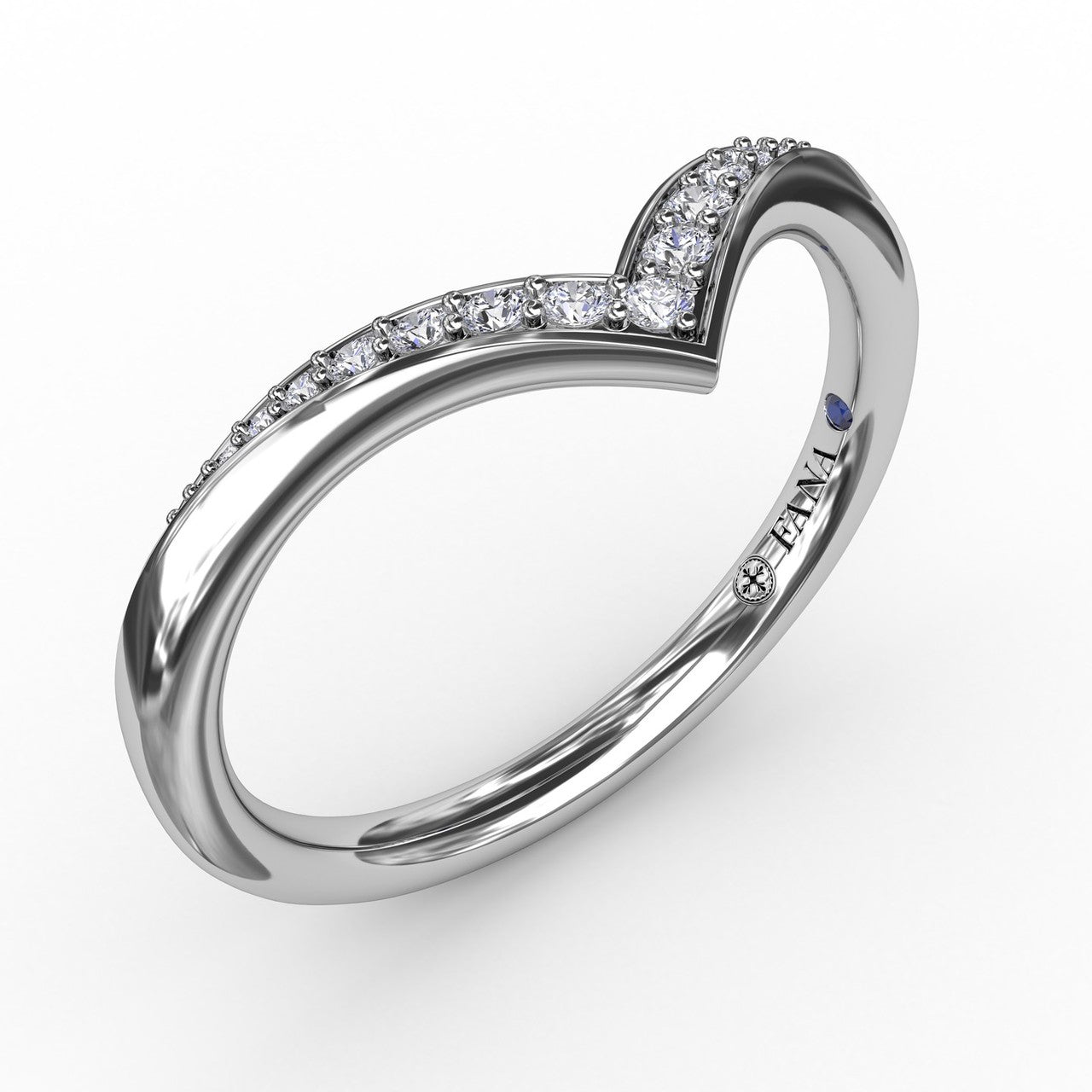 Polished and Tapered Shared Prong Chevron Diamond Band – The Diamond ...